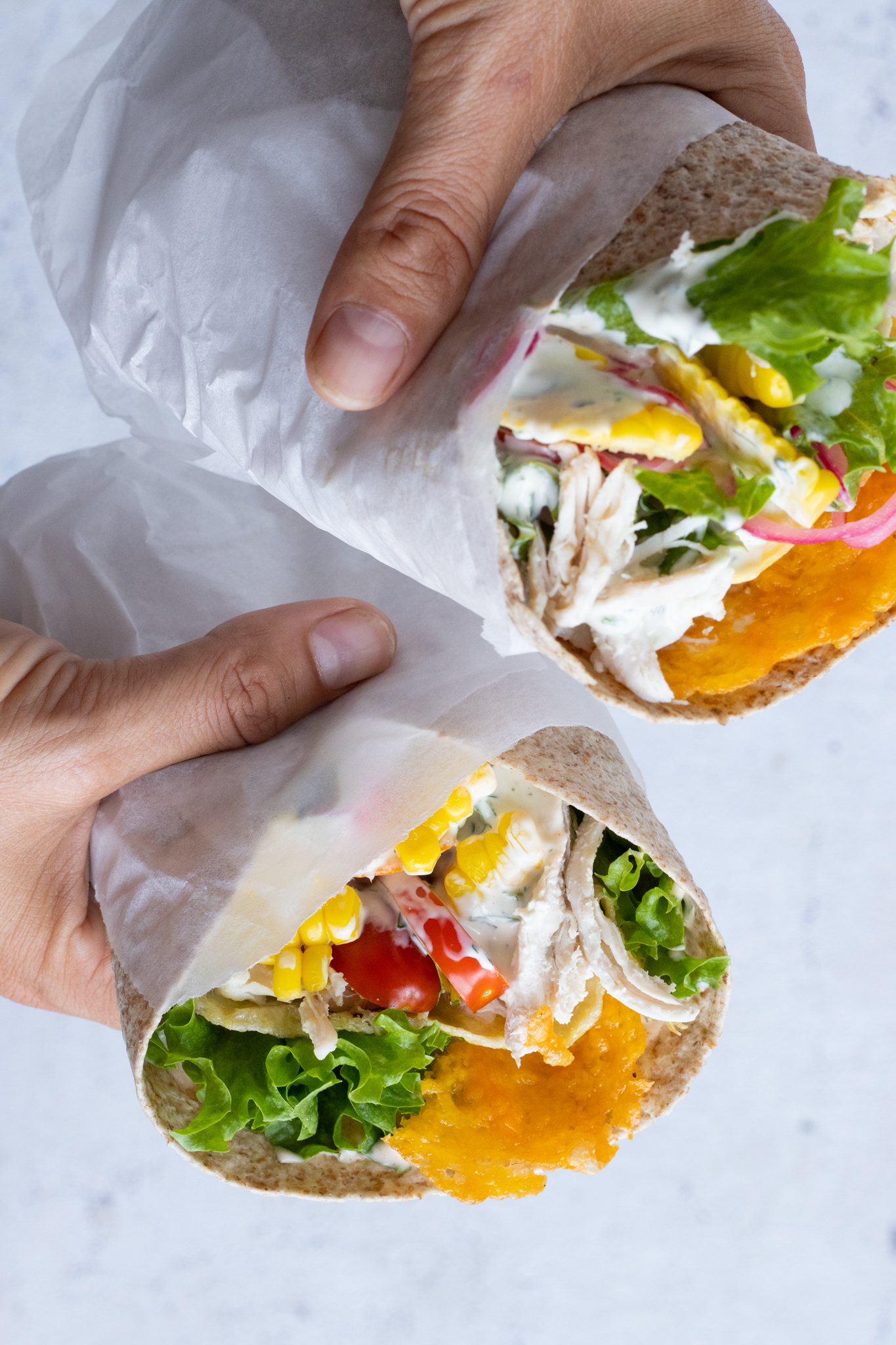 Wraps med kylling - lækre pandekager med fyld